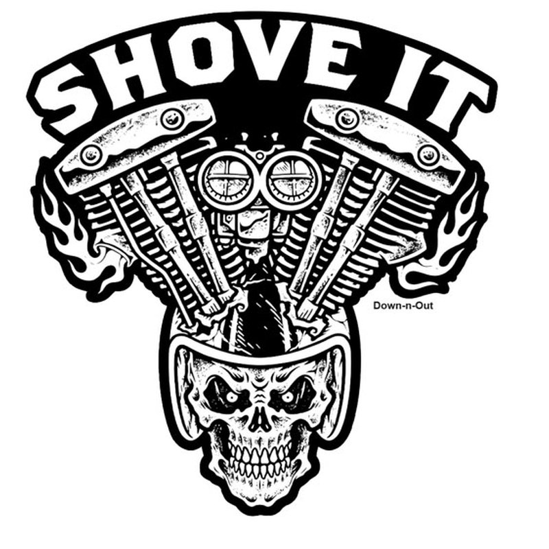 Down-n-Out "Shove it" Sticker für Harley-Davidson, 5,95